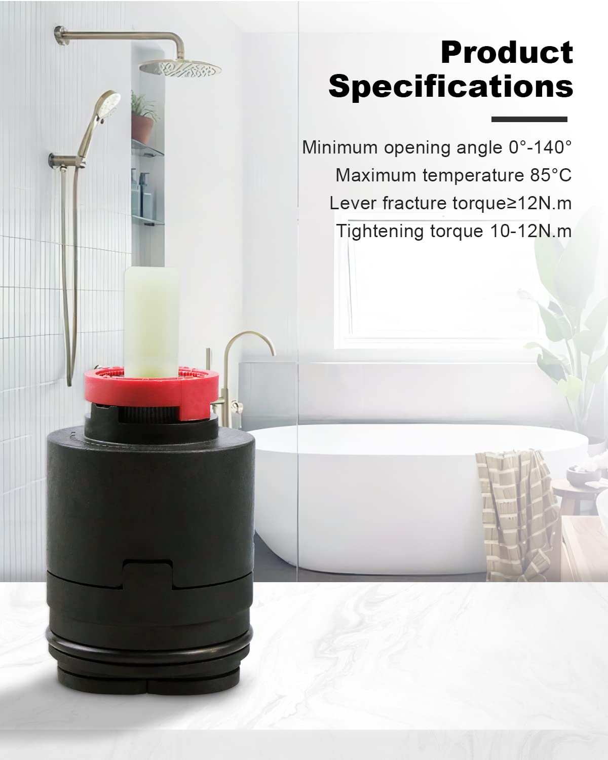Nahntaipy 40PHF-2 Pressure Balance Cartridge, Shower Cartridge Replacement Fit for Shower Faucet, Cartridge Only 40mm