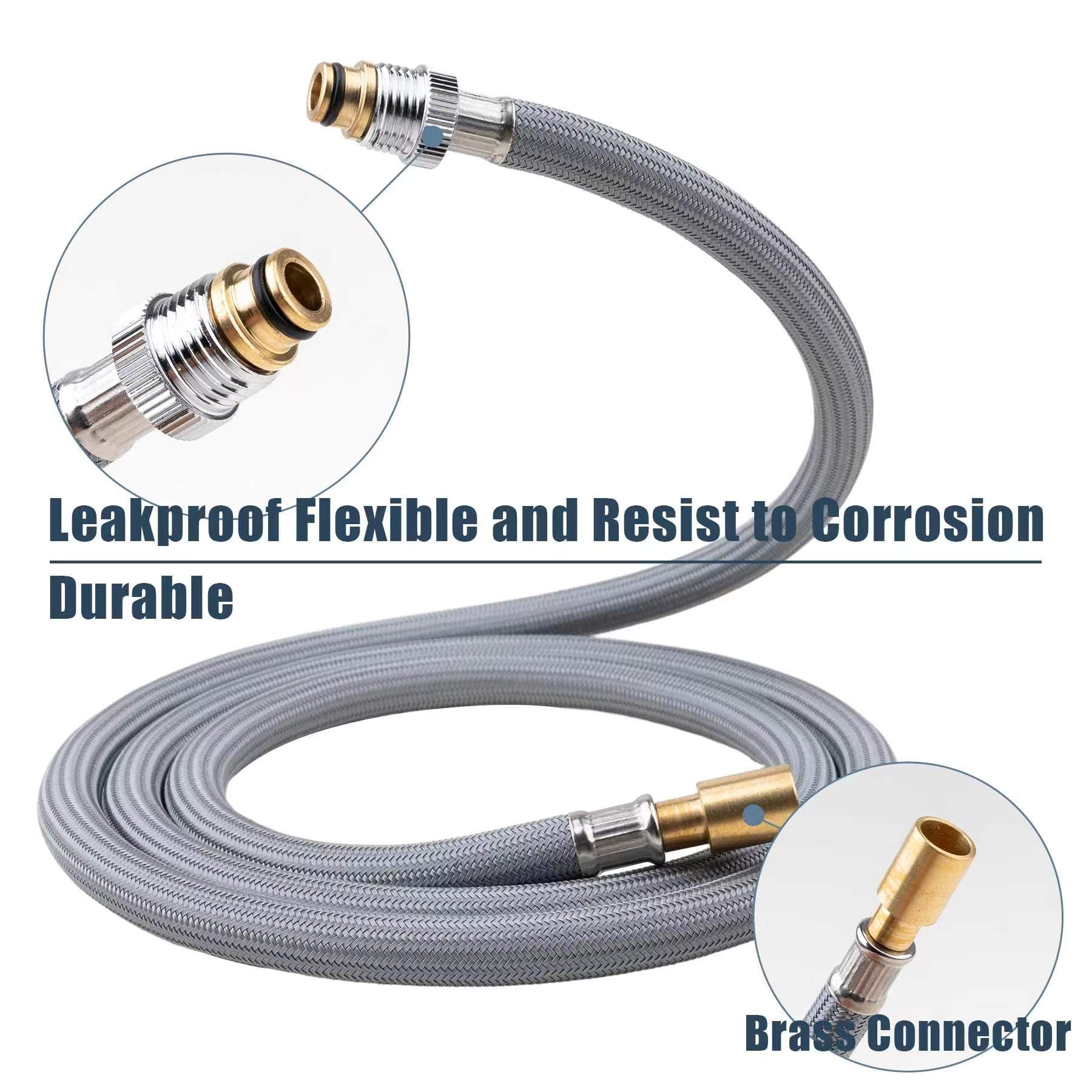 Faucet Hose for Delta Faucet Hose Replacement Parts,RP50390 RP62057 RP74608 Hose for Sink Kitchen Faucet Parts, Pull-Out and Pull-Down Fauct Hose Repair Kit, Brass Adapter, 59 Inch