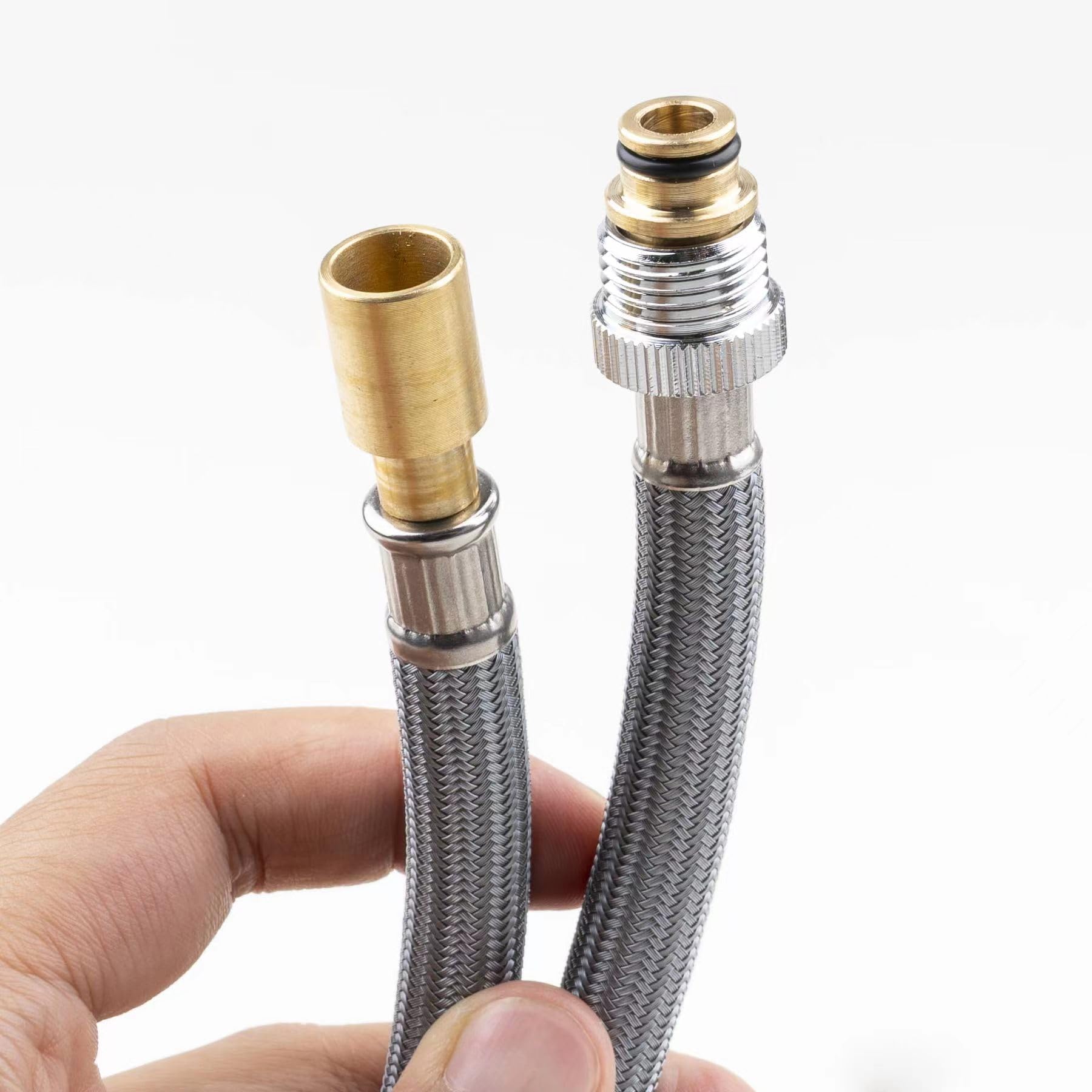 Faucet Hose for Delta Faucet Hose Replacement Parts,RP50390 RP62057 RP74608 Hose for Sink Kitchen Faucet Parts, Pull-Out and Pull-Down Fauct Hose Repair Kit, Brass Adapter, 59 Inch