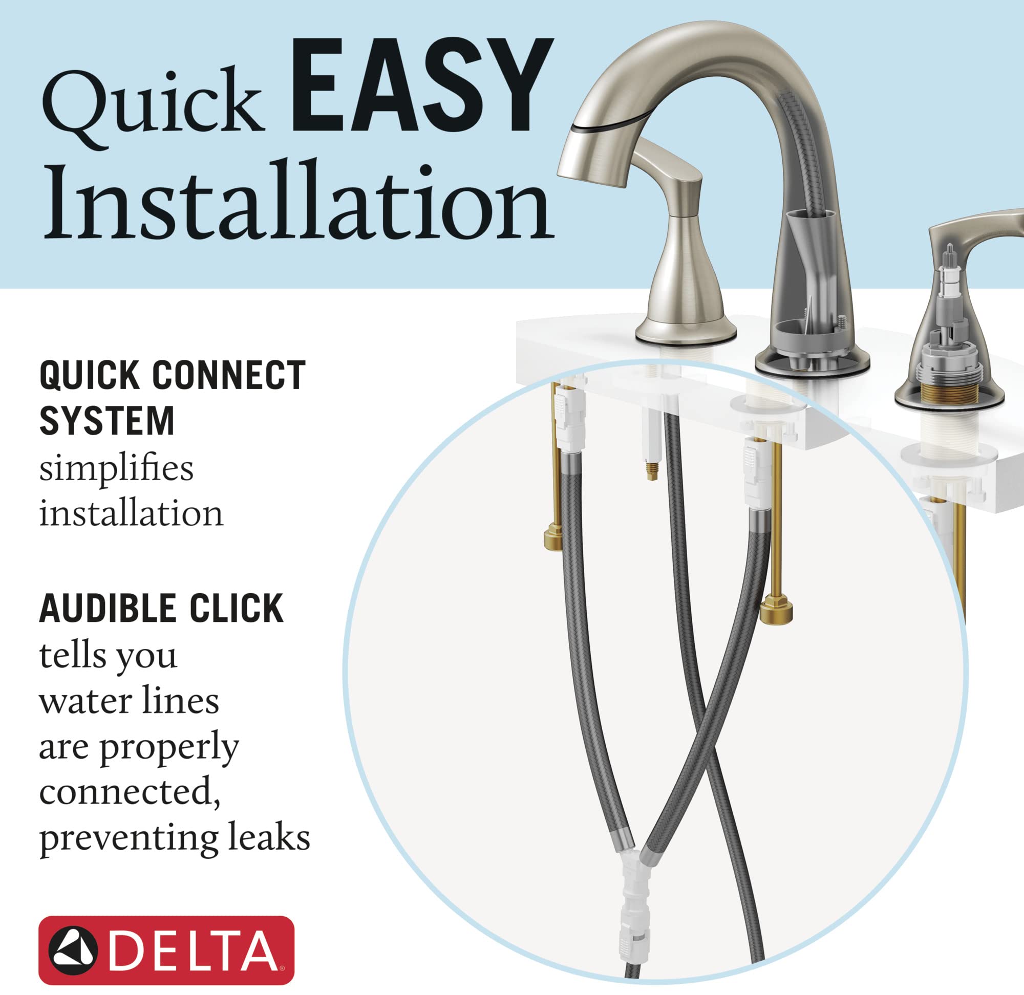 Delta Faucet Broadmoor Pull Down Bathroom Faucet Black, Bathroom Pull Out Faucet, Widespread Bathroom Faucet 3 Hole with Magnet Dock, Bathroom Sink Faucet, Matte Black 35765LF-BLPD