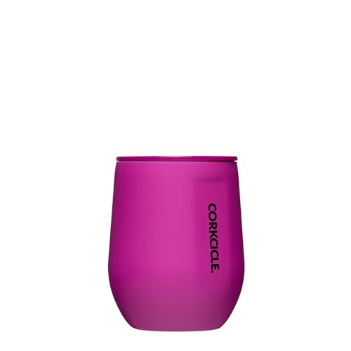 Corkcicle Stemless Insulated Wine Glass Tumbler, Berry Punch, 12 oz – Stainless Steel Stemless Wine Glass Keeps Beverages Cold for 6 Hours, Hot for 3 Hours – Non-Slip, Easy-Grip Insulated Cup