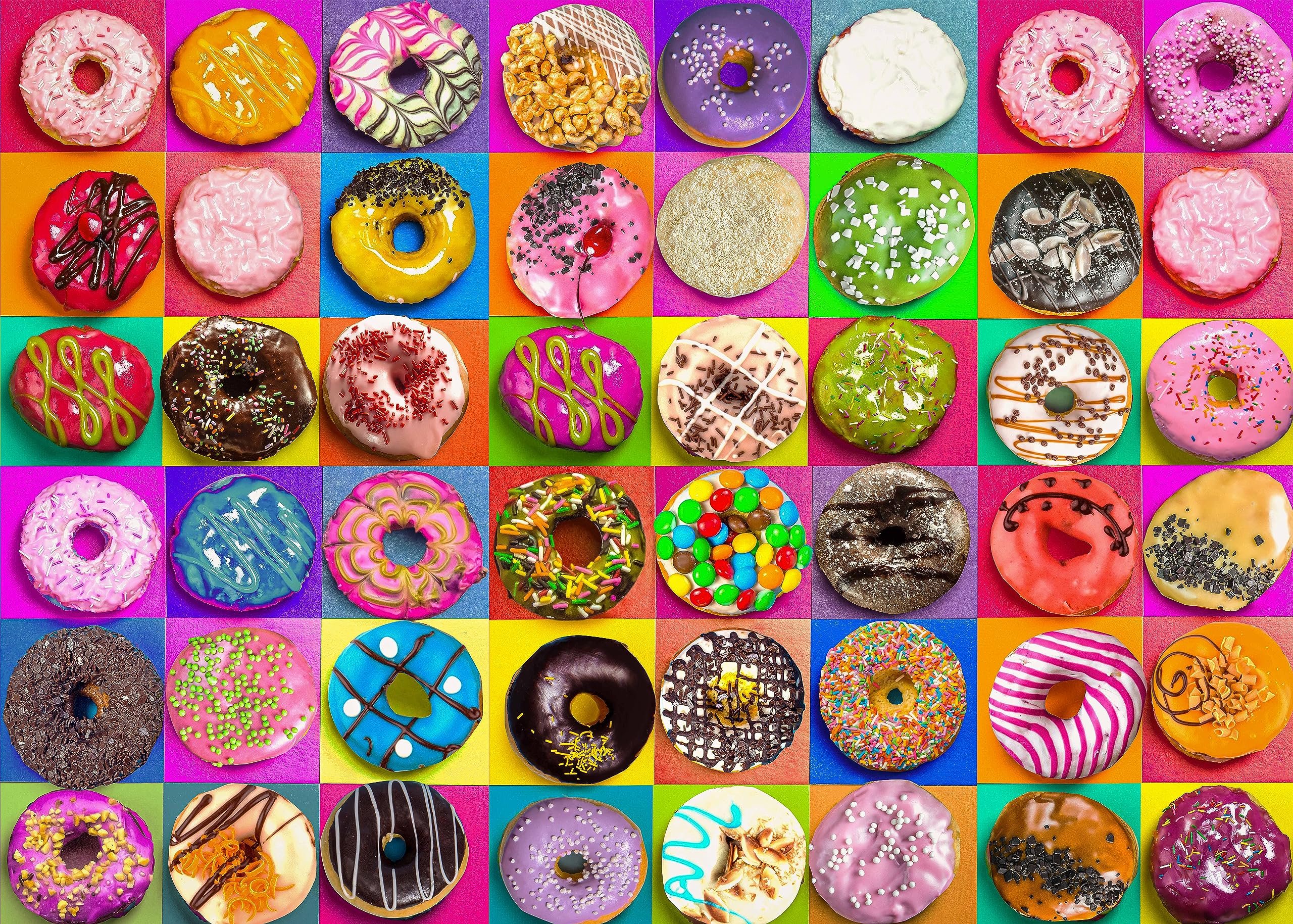 Jigsaw Puzzles 1000 Pieces for Adults, Families (Donuts) Pieces Fit Together Perfectly