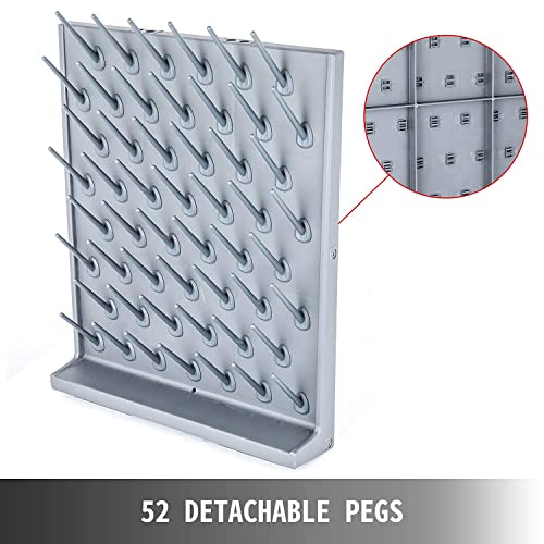 INTBUYING Bottle Drying Rack Pegboard Wall Mounted Desk Grey 52 Pegs Removable PP Glassware Drying Draining Rack Education&lab Cleaning Equipment