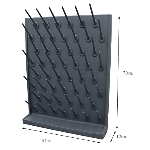 INTBUYING Bottle Drying Rack Pegboard Wall Mounted Desk Grey 52 Pegs Removable PP Glassware Drying Draining Rack Education&lab Cleaning Equipment