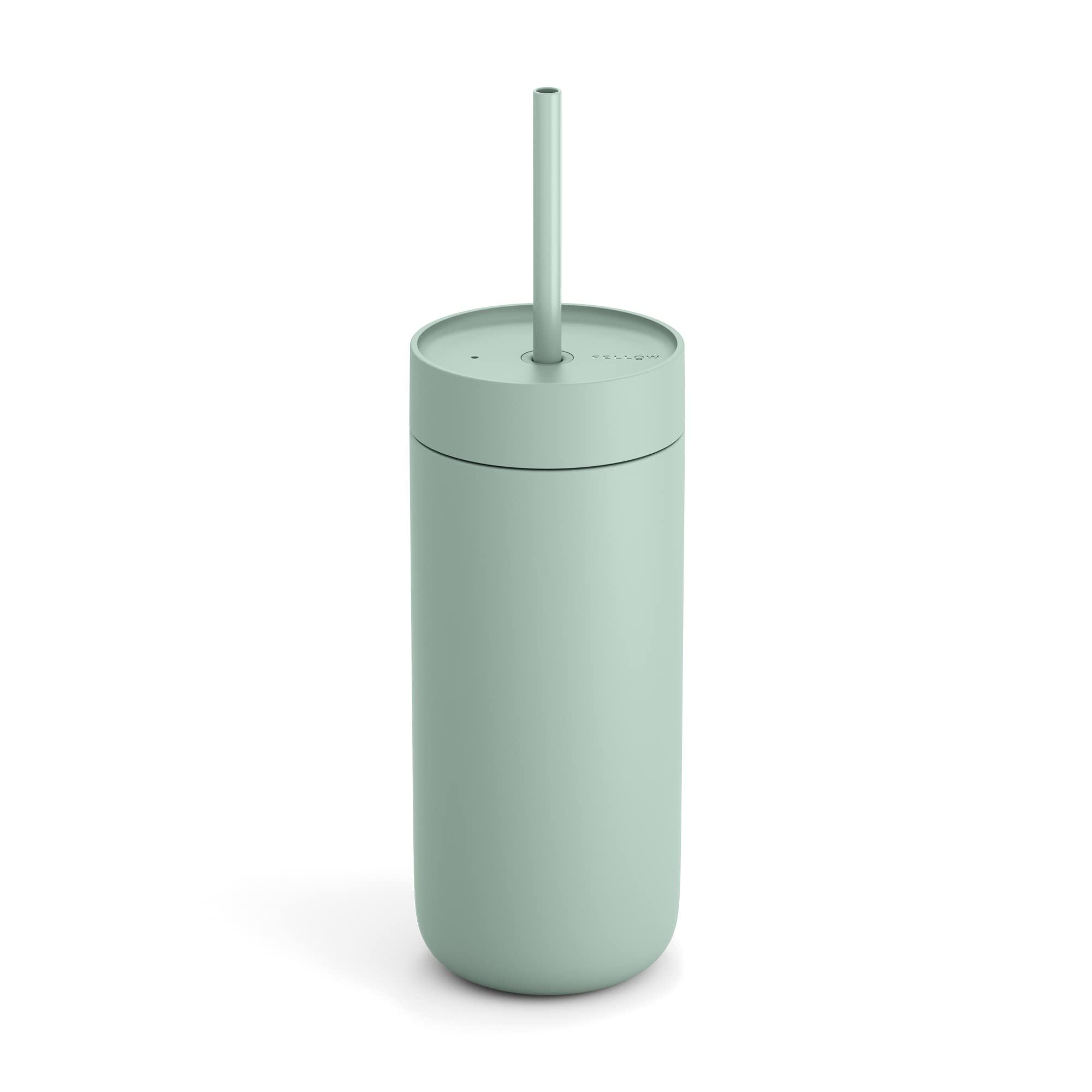 Fellow 16 oz Carter Cold Travel Mug for Water, Iced Tea, Coffee, Smoothies, Iced Coffee & more - Stainless Steel Vacuum-Insulated Iced Coffee tumbler with Spill Resistant lid and straw - Mint Chip