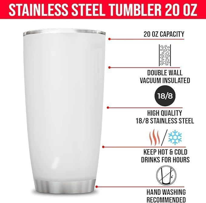 wowcugi Personalized Bonus Stepdad Tumbler 20oz & 30oz Step Dad Coffee Travel Mug & Cup - Stepped Up Dad Gift From Stepdaughter/Stepson - For Birthday & Father's Day
