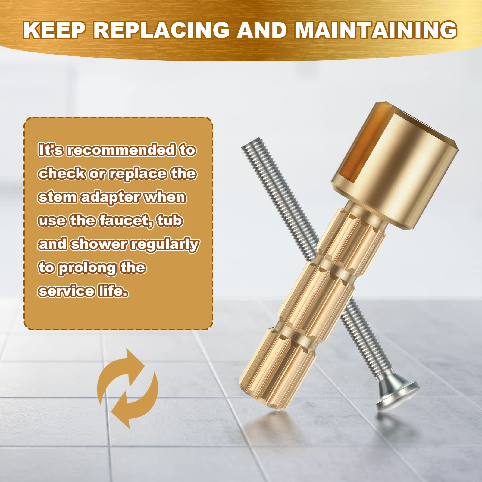 Dreyoo 1 Pack Stem Adapter, Replacement for 970-0770 Plumbing Equipment Compatible with Pfister Securepfit Trims, Shower Handle Stem Extension Tub and Faucet Accessories Valve Extender Trim Repair