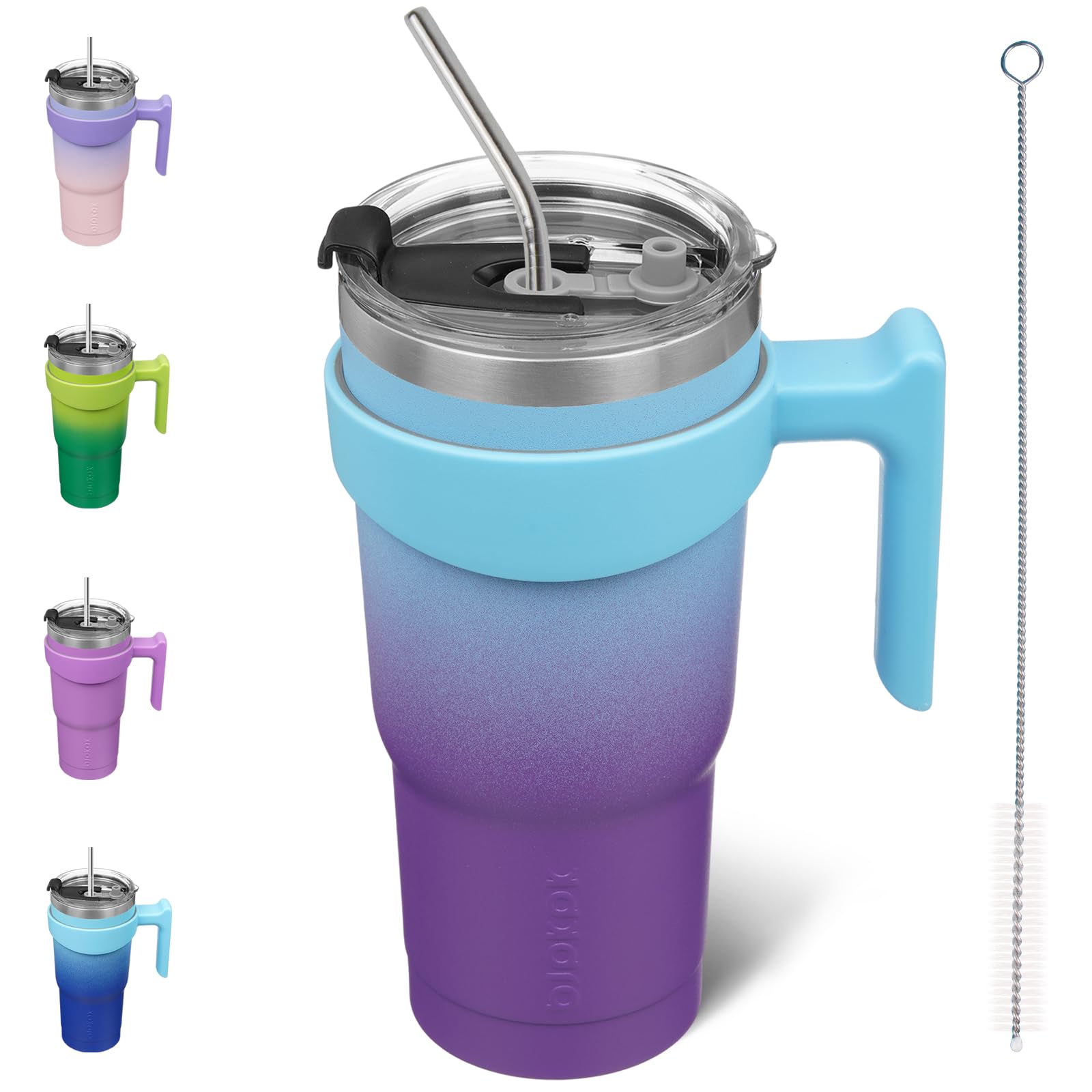 BJPKPK 20 oz Tumbler With Handle And Straw Stainless Steel Insulated Tumbler Cups With Lids,Ocean Dream