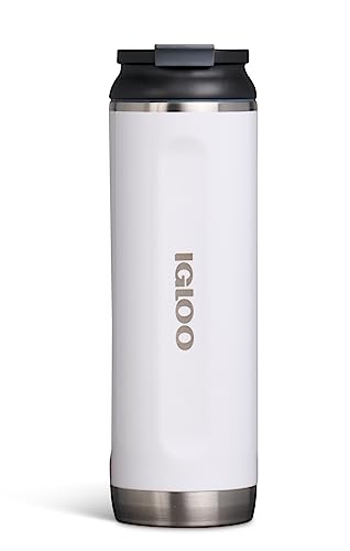 Igloo, 20 OZ Stainless Steel, Tumbler, Flip ‘n’ Sip, White