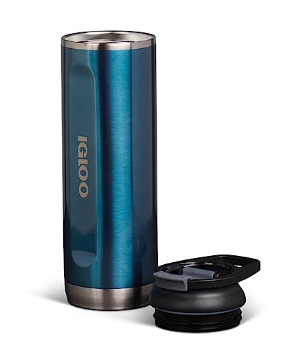 Igloo, 20 OZ Stainless Steel, Tumbler, Flip ‘n’ Sip, Modern Blue