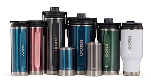 Igloo, 20 OZ Stainless Steel, Tumbler, Flip ‘n’ Sip, Modern Blue