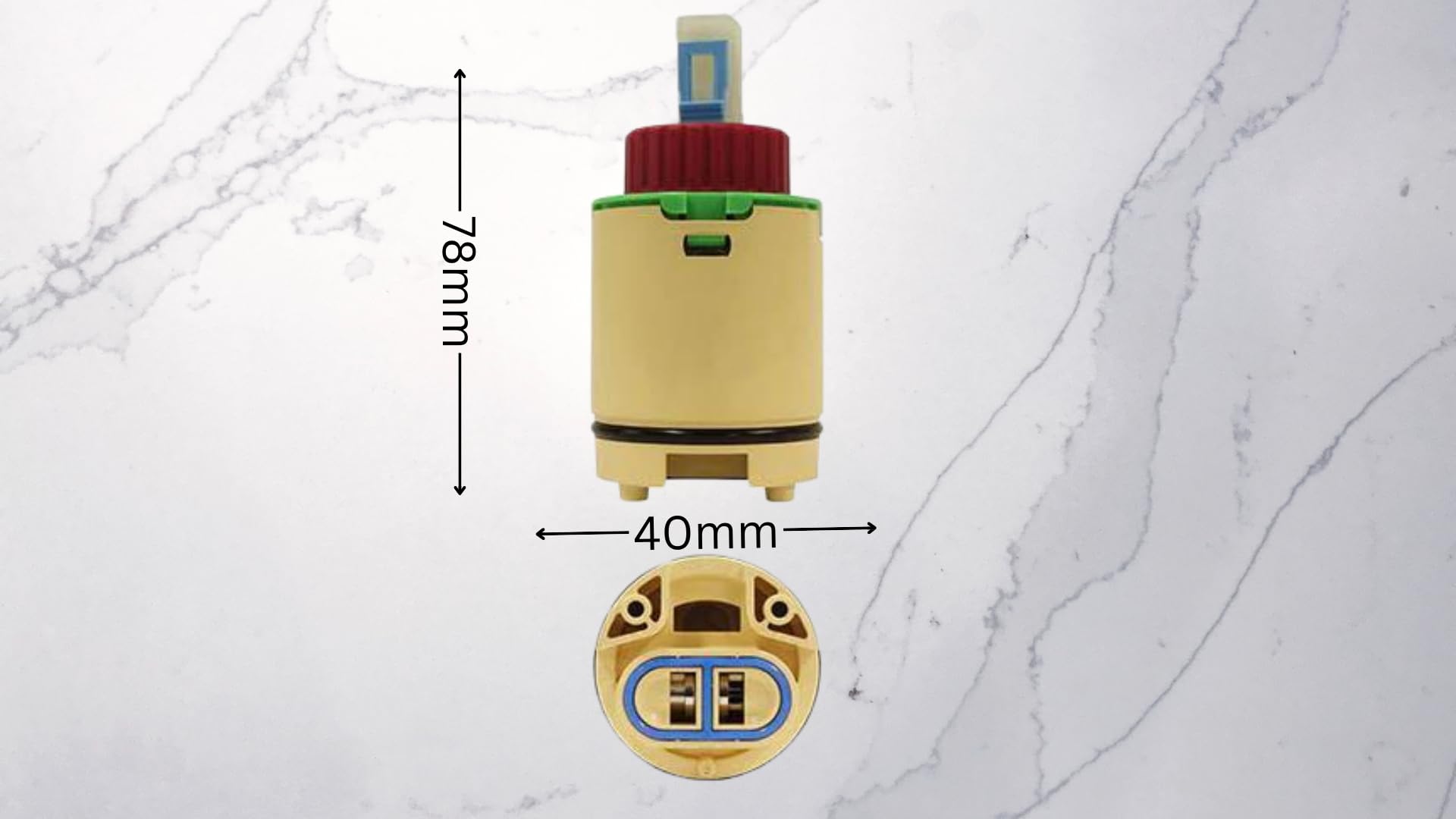 HK-40 (JH01GJ) Faucet Cartridge Replacement 40mm Diameter Shower Cartridge, Yellow, Red, Green