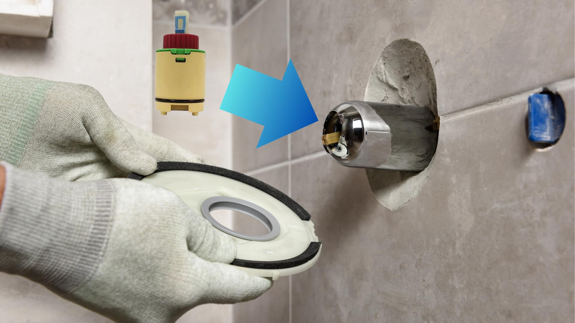 HK-40 (JH01GJ) Faucet Cartridge Replacement 40mm Diameter Shower Cartridge, Yellow, Red, Green