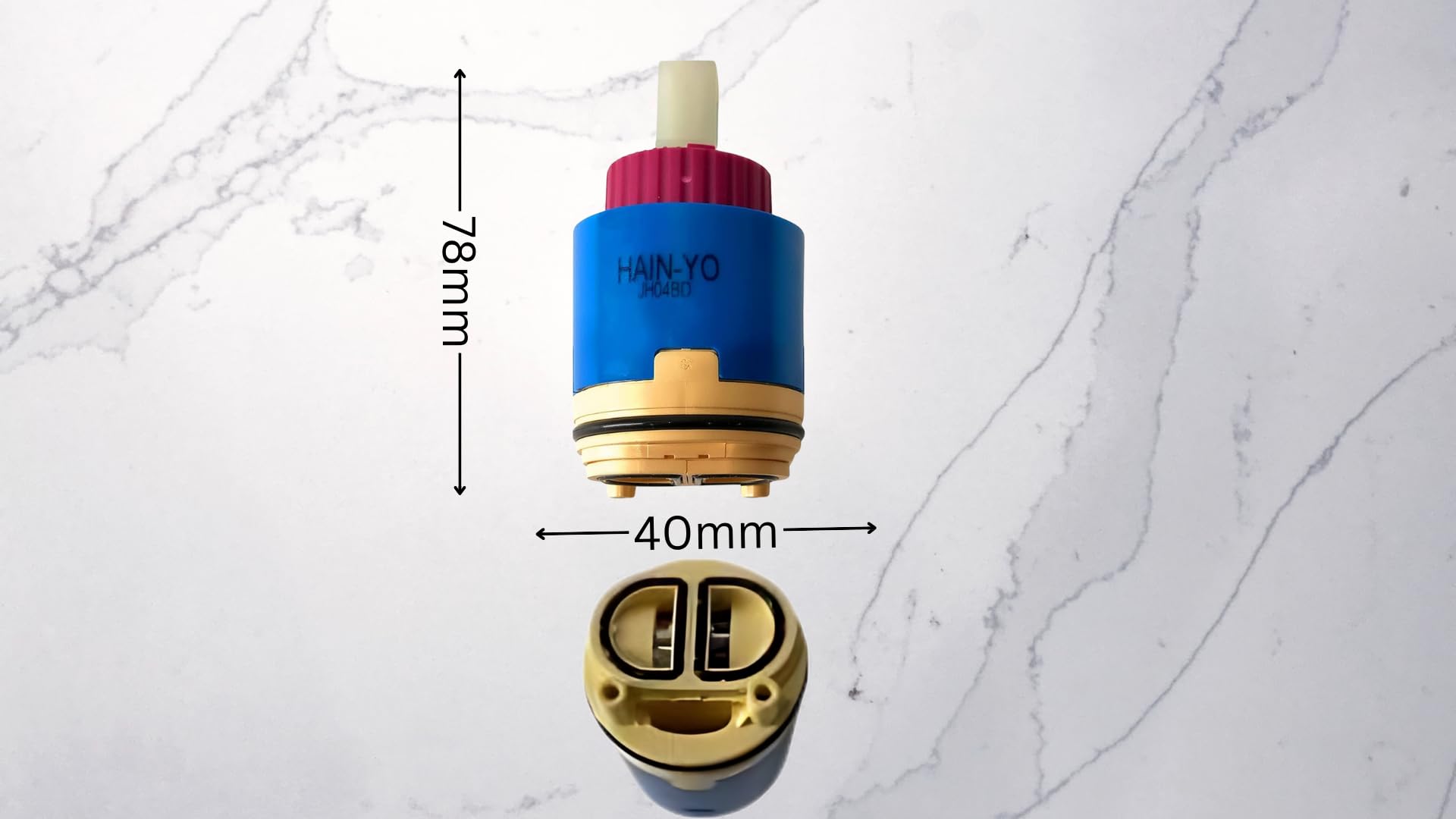 T & T 40mm Ceramic Pressure Balance Cartridge JH04BD, Blue, Red