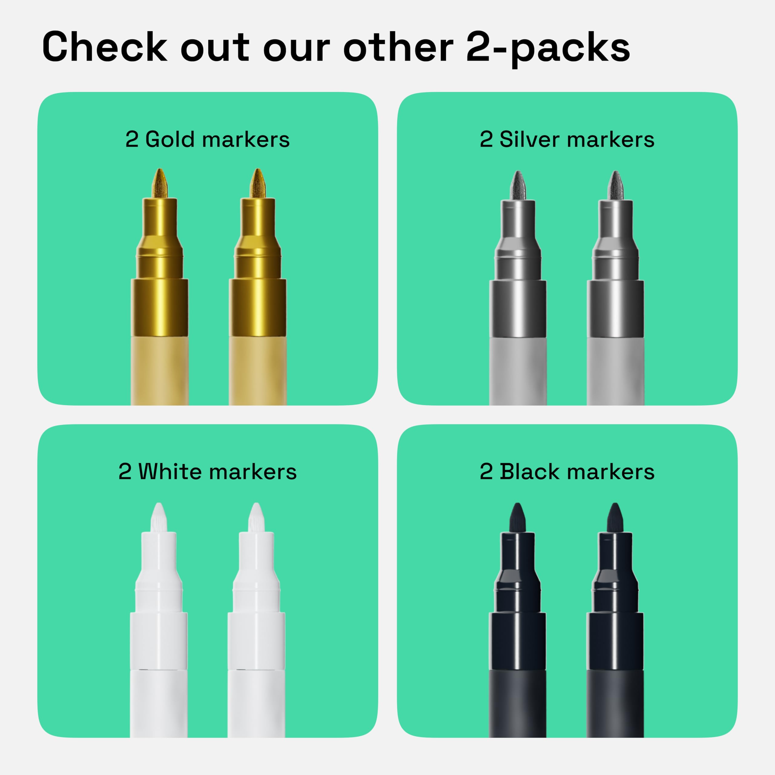ARTISTRO 2 Acrylic Paint Pens for Rock Painting Ceramic Wood Glass Tire Plastic, Fabric Marker Paint Markers Ideal for Labeling DIY Crafts Art Projects, 0.7mm Extra Fine Tip, Gold