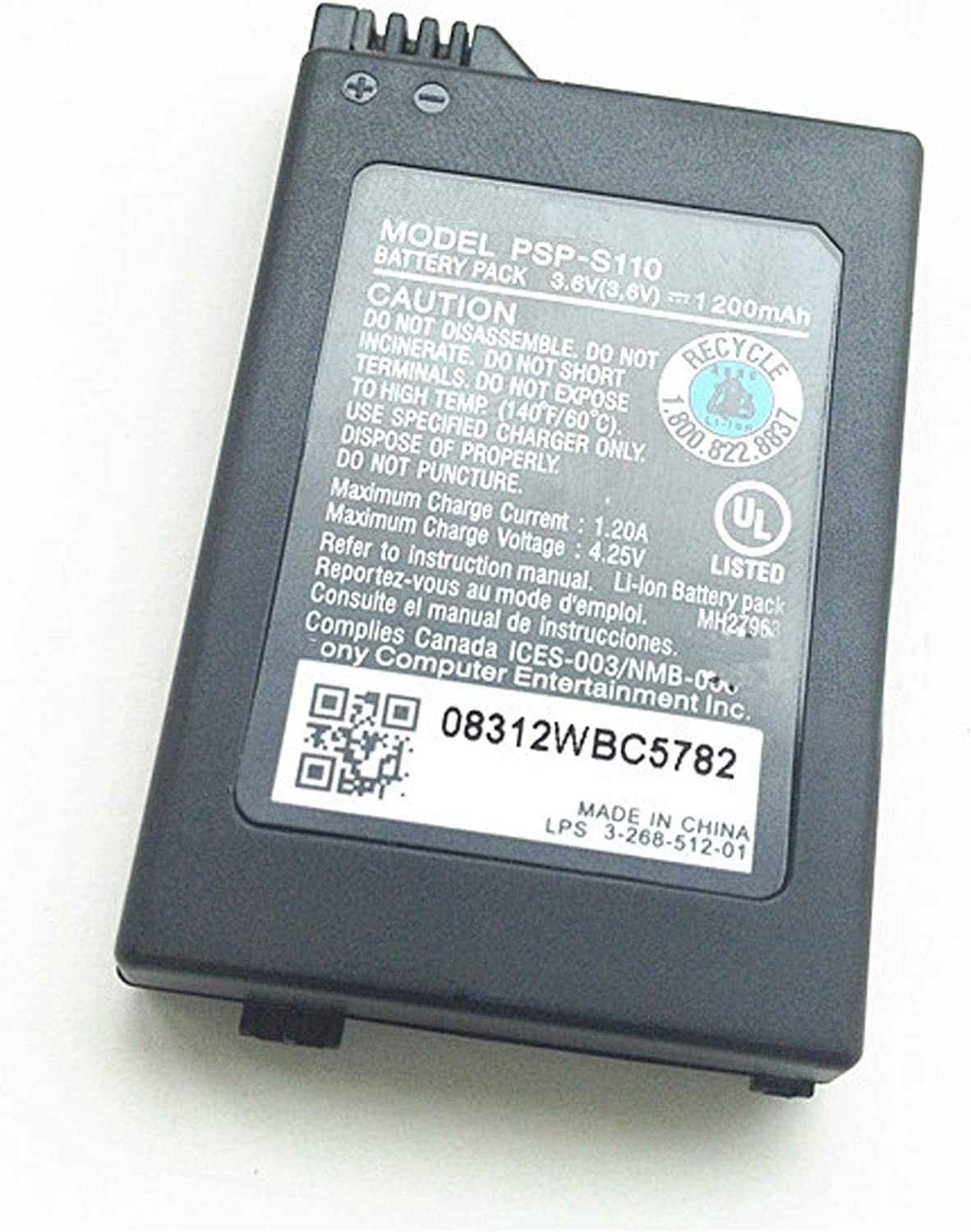 EXMUMCMR PSP-S110 Battery,Compatible with Sony SP-S110 Battery for PSP 2000/3000 PSPS110 Console PSPS110 Series 1200mAh 3.6V