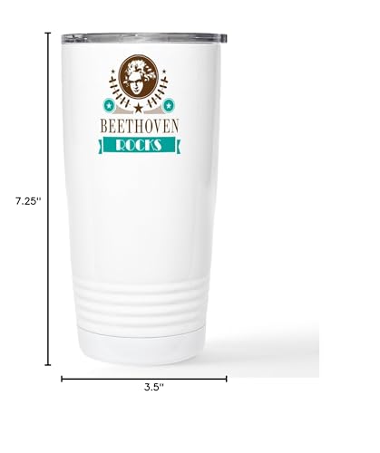 CafePress Beethoven Rocks Mugs 20 oz. Insulated Stainless Steel Coffee Tumbler