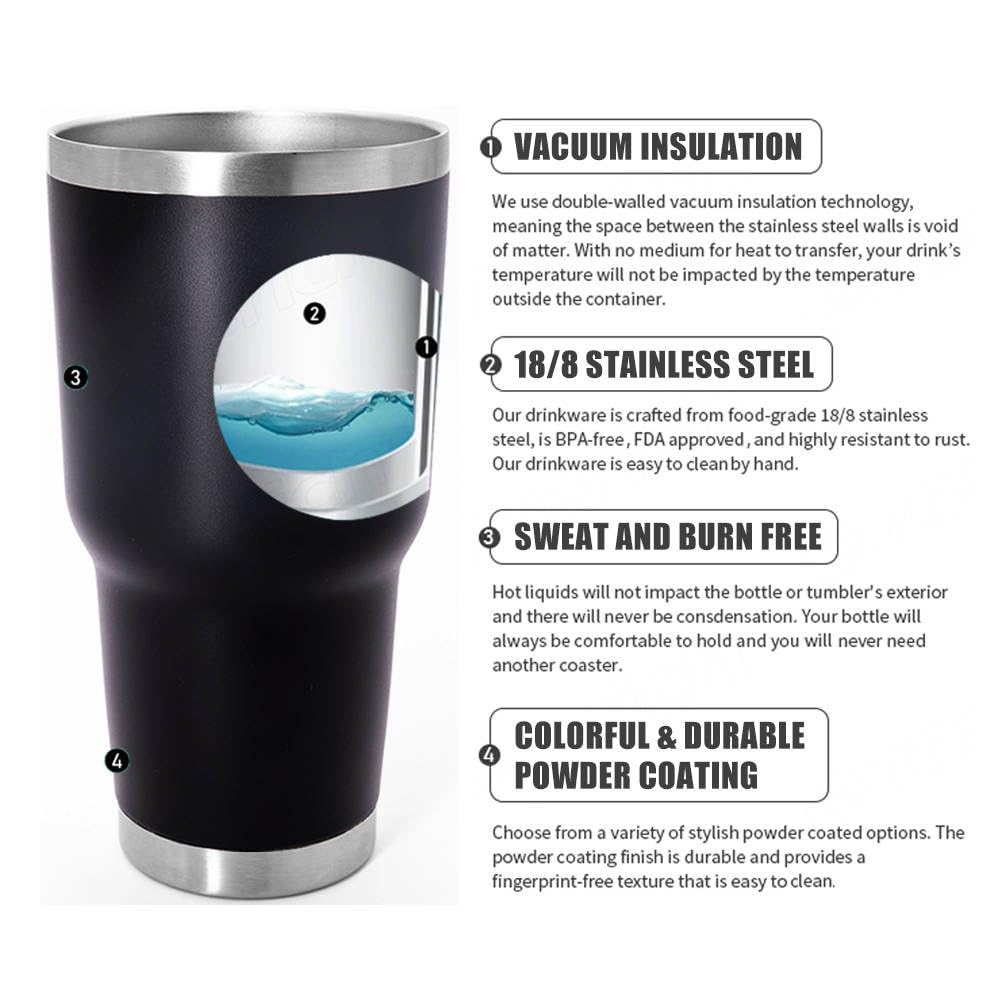30oz Double Wall Vacuum Insulated Thermal Travel Tumbler Cup, Splash Proof Sliding Lid Simple and Modern design Reusable Stainless Steel Durable Coffee Tea Mug Iced Cold Brew Hot Drinks (Rose Red)