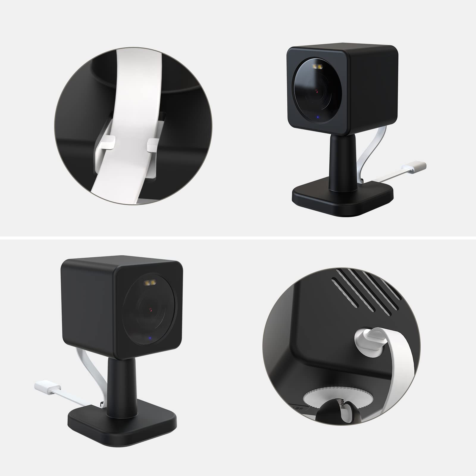 HOLACA Silicone Skin for Wyze Cam OG/OG Telephoto - Come with Quick Wall Mount Bracket - Anti-Scratch Protective Cover - Extra Protect Wyze Camera (Black, 1pack)