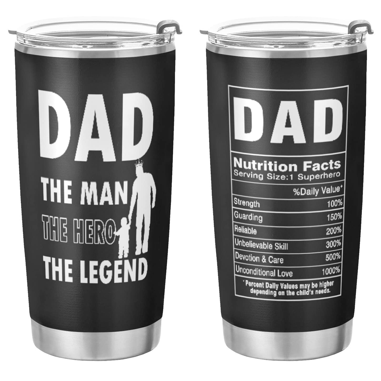 JUDIAN Gifts for Dad - Father's Day and Birthday Tumbler Cup - 20oz Travel Coffee Mug From Daughter or Son