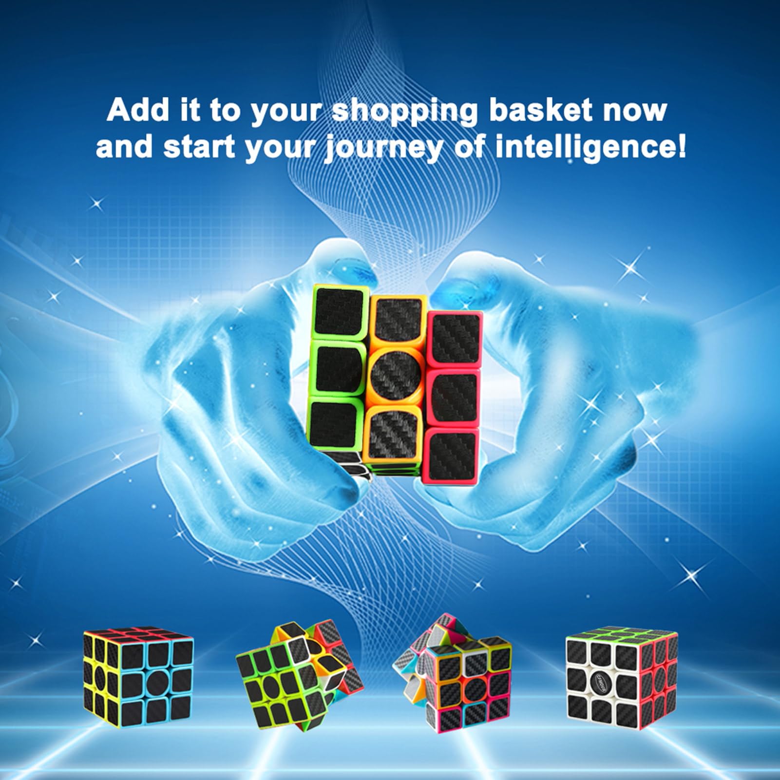 CFMOUR Original Speed Cube 3x3x3, Fast Magic Cube for Kids, Smooth Carbon Fiber Cubes, Puzzle Toys