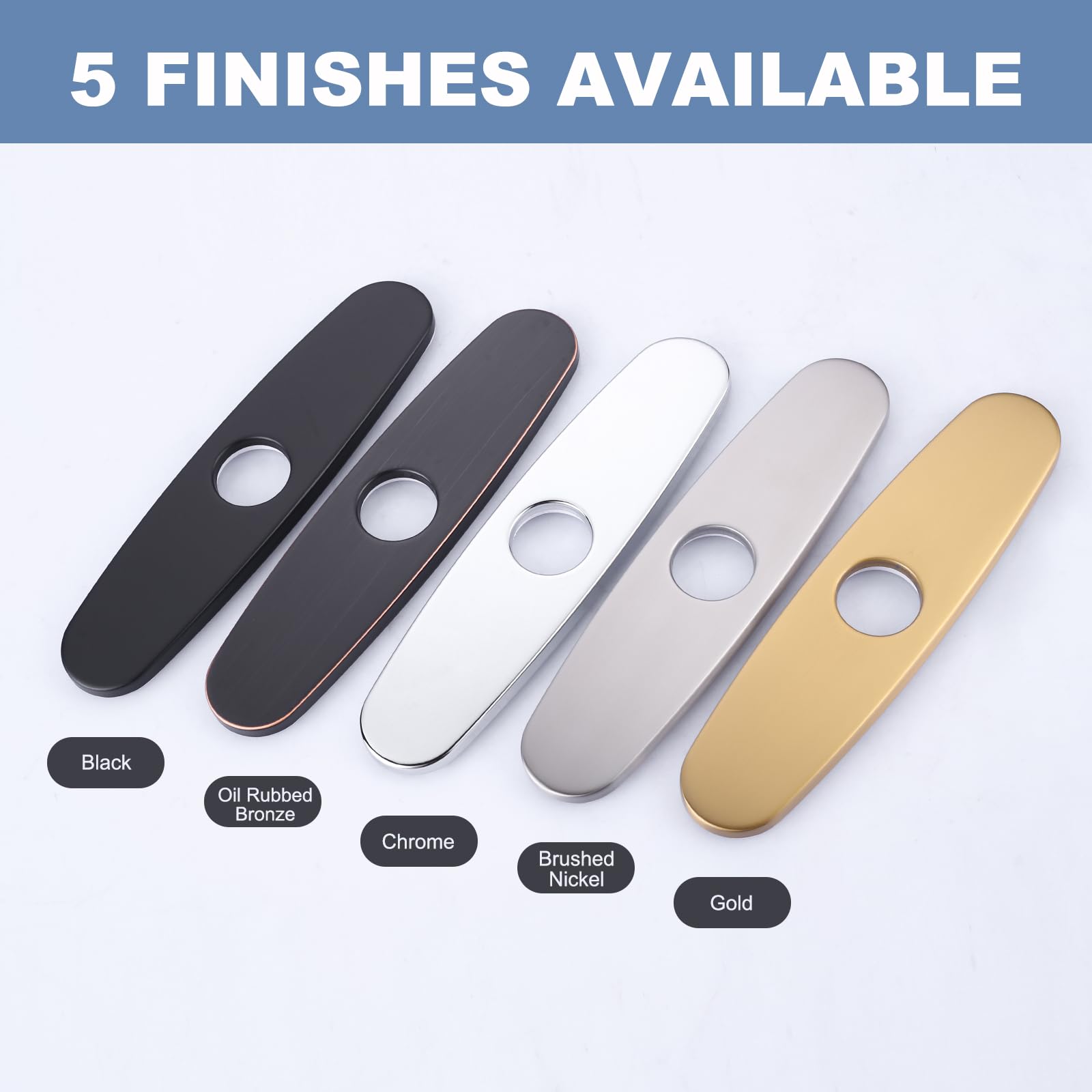 Faucet Plate, ALEASHA Kitchen Sink Cover Stainless Steel Plate for 1 or 3 Hole Bathroom or Kitchen Sink Faucet 10 Inch Escutcheon Hole Covers Polished (Brushed Nickel)