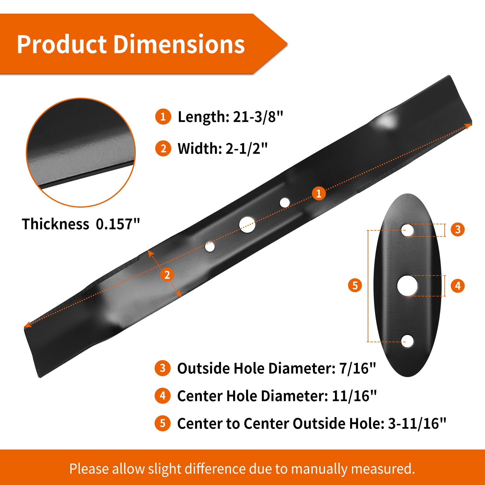 budrash GX20249 Mower Blade Fit for John Dee re 42" Deck, GY20567 High Lift Blades Fit for John Dee re L110 L118 L100 L111 Scotts L1742 Sabre 1642HS 42" Mower Tractor, Replace for GX20433, 2 Pack