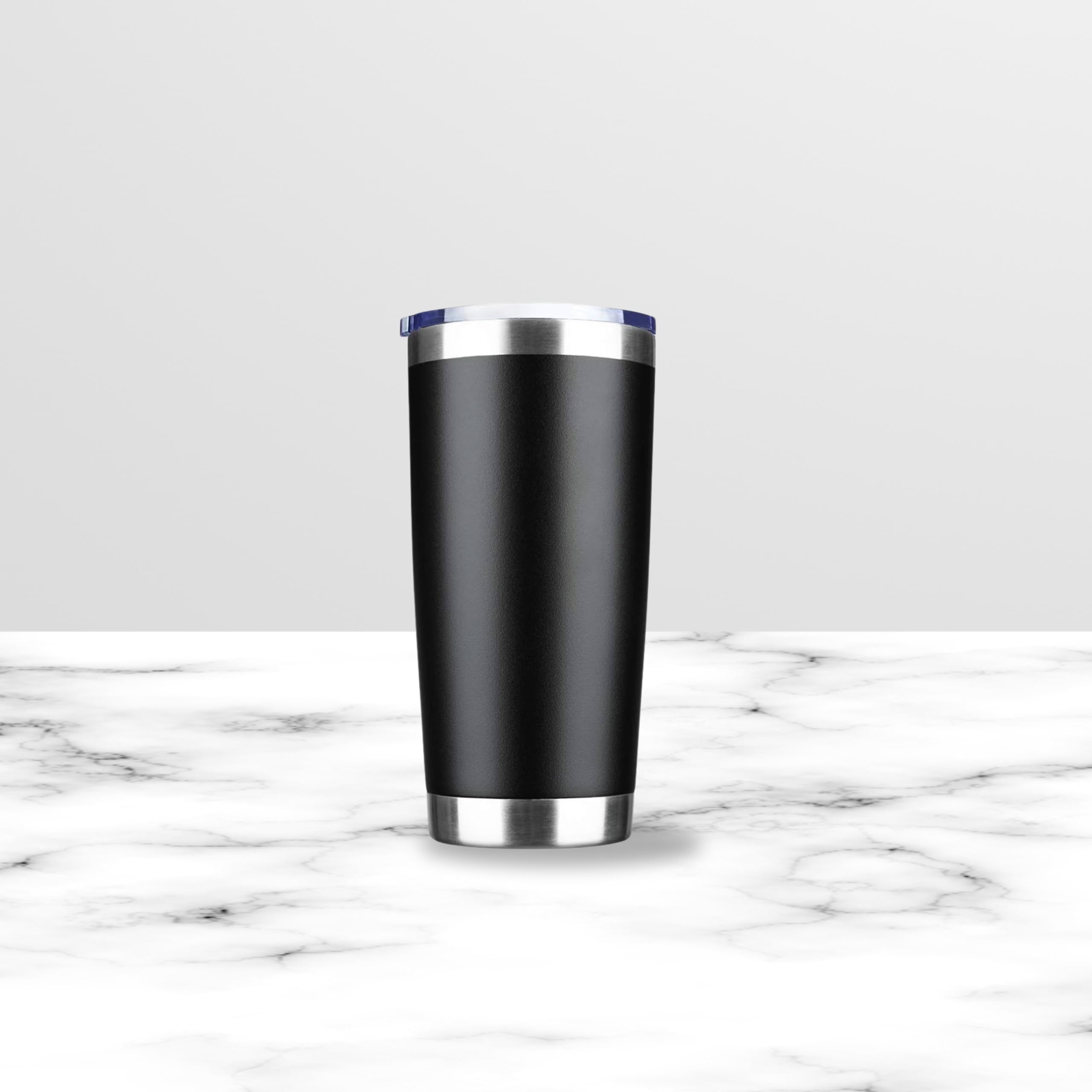 20 oz Tumbler Stainless Steel Double Wall Vacuum Vasos Travel Cup Tumbler Thermal Coffee Mug Cup With Lid (Black)