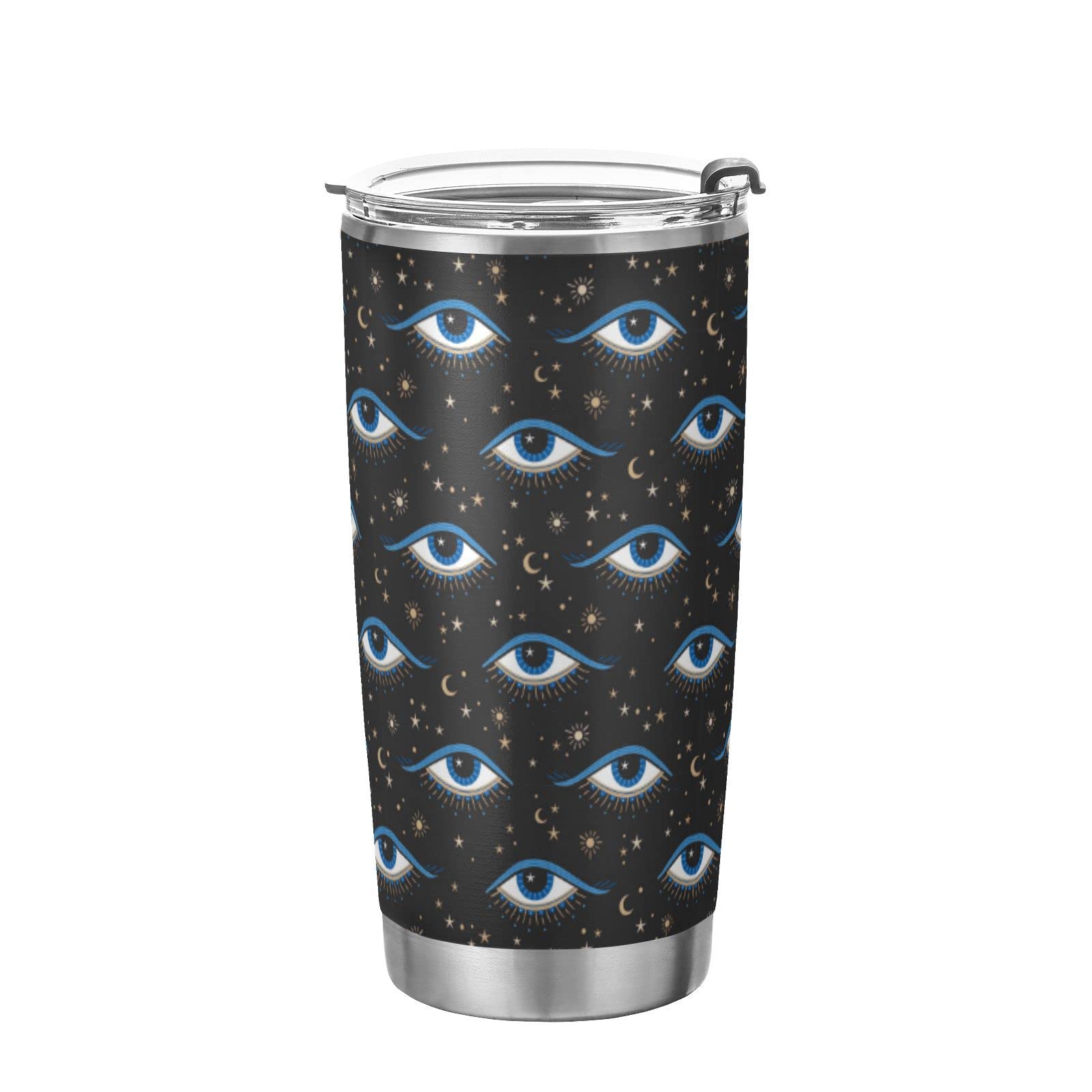 Evil Eye Vector Stainless Tumbler Insulated Coffee Cups with Lid and Straw Travel Mug for Hot and Cold Drinks 20oz