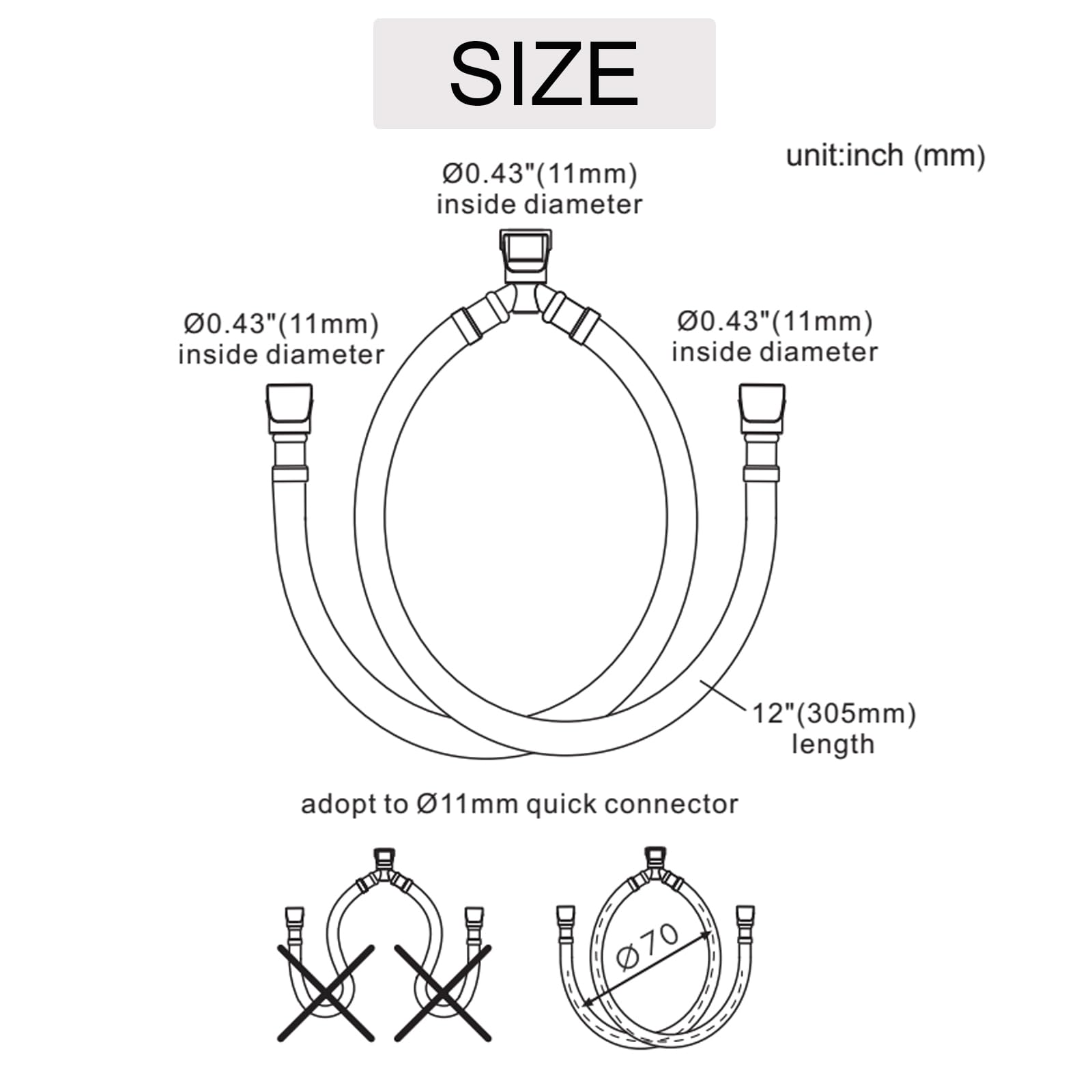 WOWOW Quick Connect Hose Hot and Cold Supply Hoses for Bathroom Faucet