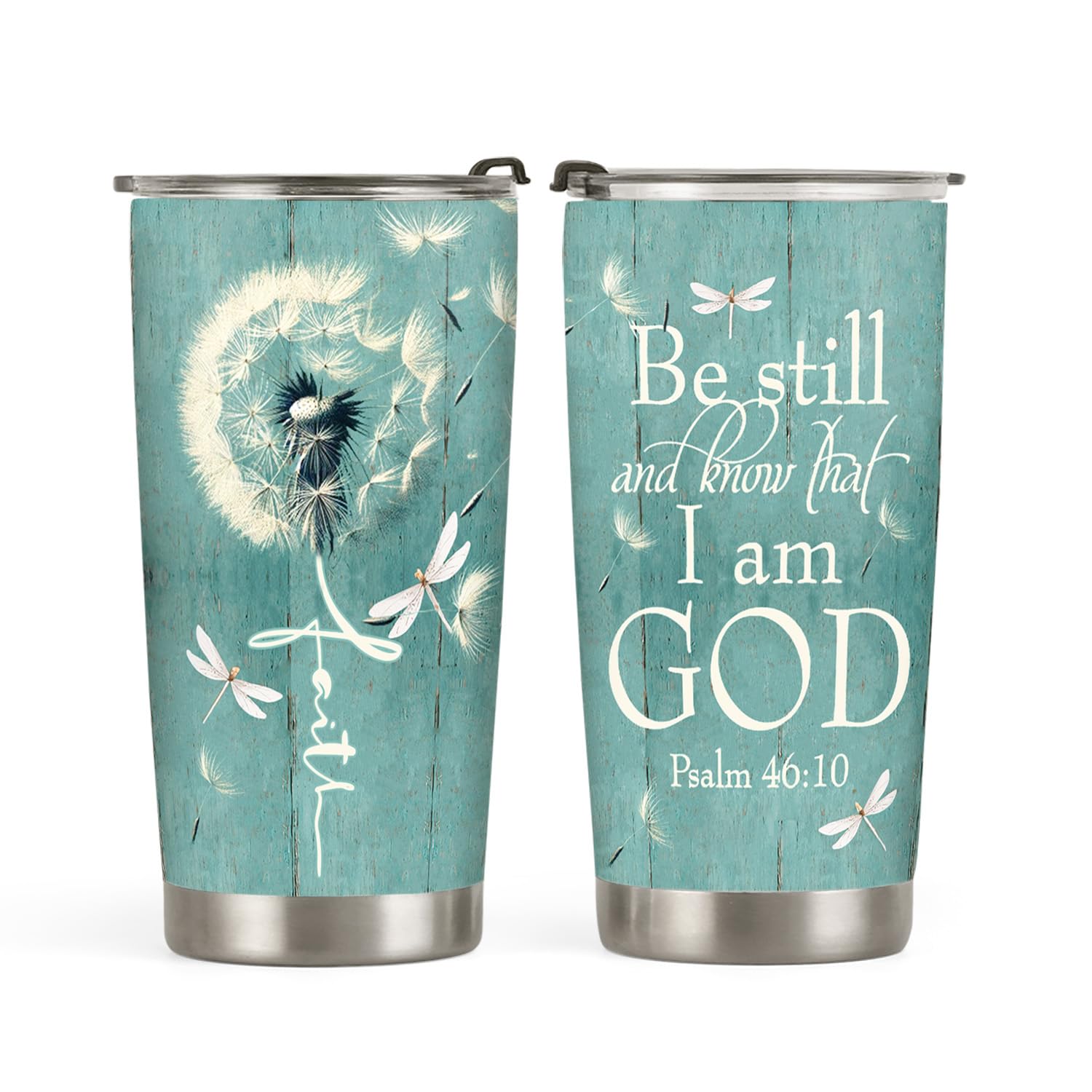 20oz Faith Dandelion Dragonfly Tumbler Cup, Insulated Travel Cup with Lid, Coffee Thermos for Women, Gifts for Women, Birthday Gifts for Mom, Daughter, Sister, Friends, Girlfriends, Coworker
