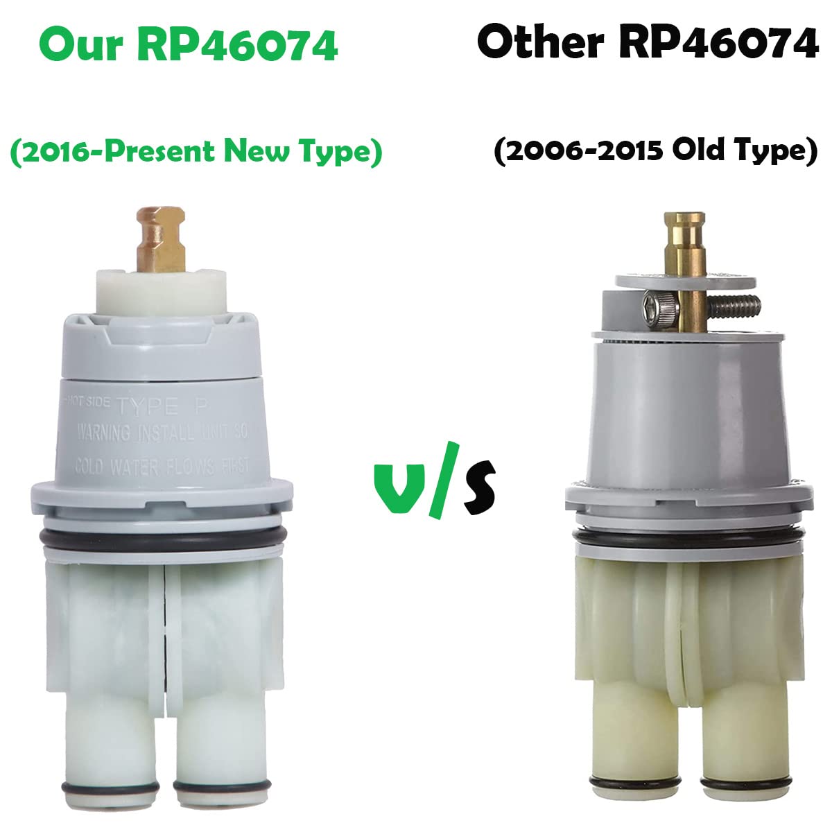 RP46074 Shower Cartridge Assembly Compatible For Shower and Tub 13/14 Series Faucet, Single-handle Universal Valve Cartridge Repair Assembly, Include RP22734 Bonnet Nut Replacement