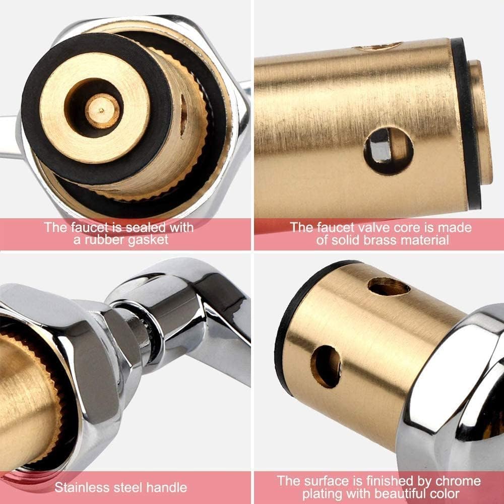 KWODE Brass Eterna Spindle Assembly Replacement Valve for Wall Mount Commercial Pre Rinse Faucet, Hot Side Lever Handle Faucet Stem Assembly Cartridge Faucet Valve, Red