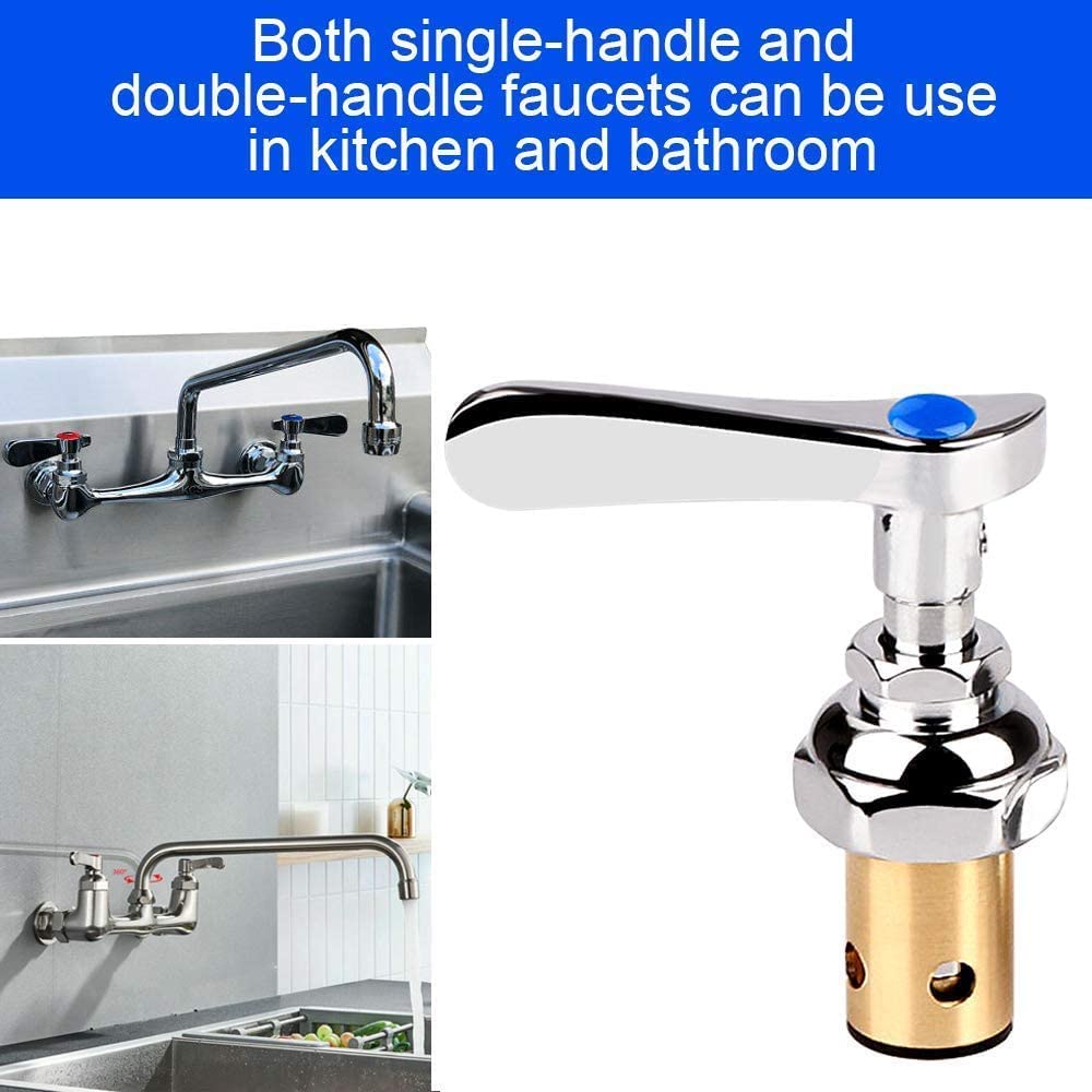 KWODE Brass Eterna Spindle Assembly Replacement Valve for Wall Mount Commercial Pre Rinse Faucet, Cold Side Lever Handle Faucet Stem Assembly Cartridge Faucet Valve, Blue