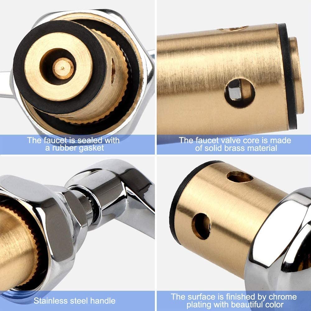 KWODE Brass Eterna Spindle Assembly Replacement Valve for Wall Mount Commercial Pre Rinse Faucet, Cold Side Lever Handle Faucet Stem Assembly Cartridge Faucet Valve, Blue