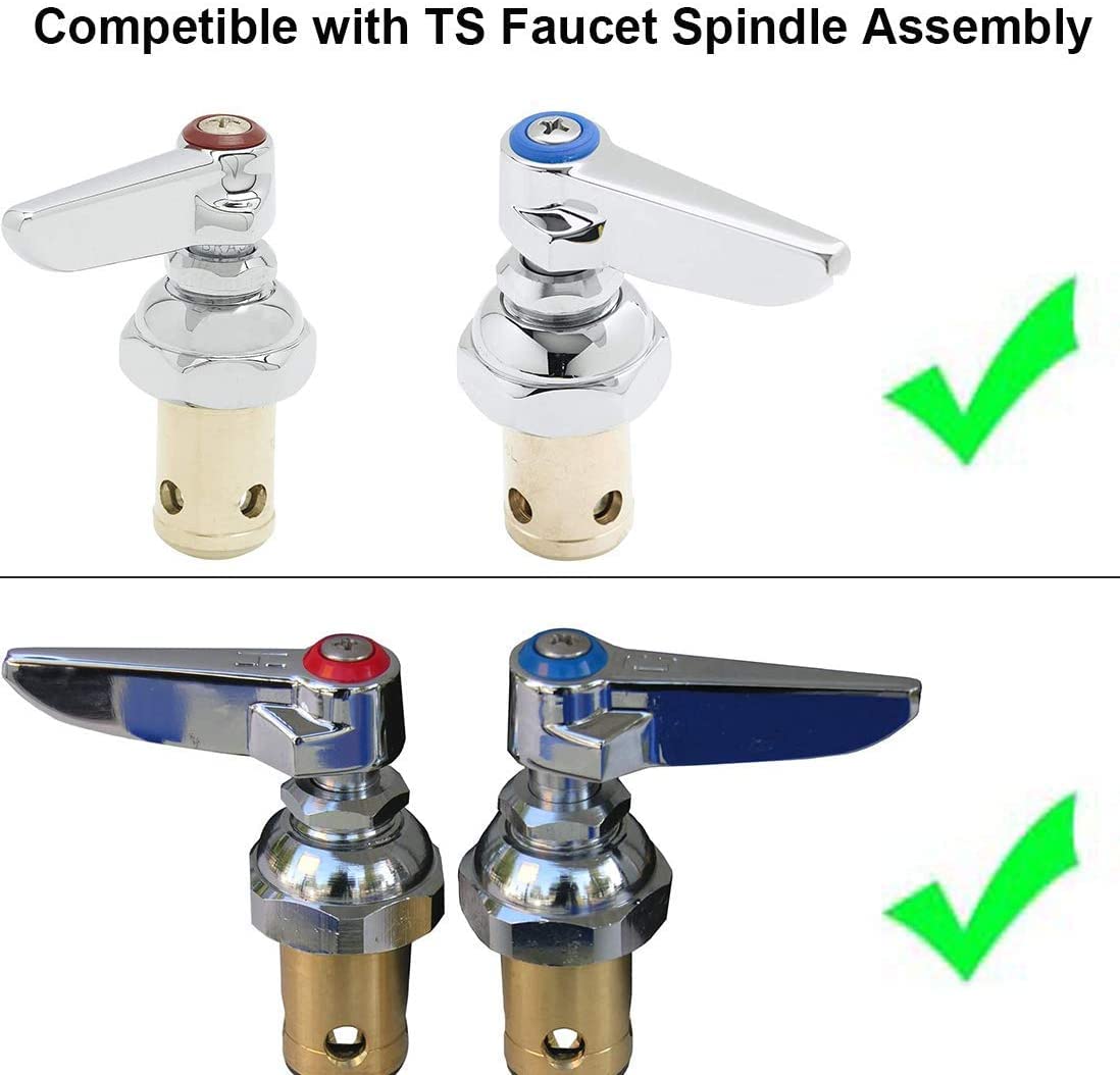 KWODE Brass Eterna Spindle Assembly Replacement Valve for Wall Mount Commercial Pre Rinse Faucet, Cold Side Lever Handle Faucet Stem Assembly Cartridge Faucet Valve, Blue