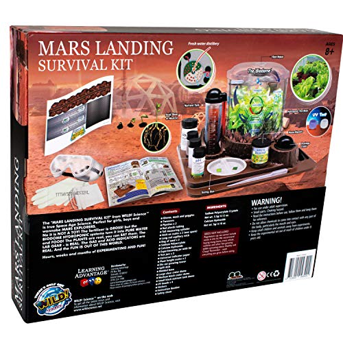 WILD ENVIRONMENTAL SCIENCE Mars Landing Survival Kit - Kids Plant Growing Terrarium Kit β Ages 8+ - Grow Food & Build an Earth-Like Environment on Mars - Seeds Included