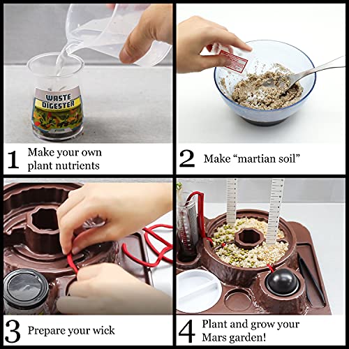 WILD ENVIRONMENTAL SCIENCE Mars Landing Survival Kit - Kids Plant Growing Terrarium Kit β Ages 8+ - Grow Food & Build an Earth-Like Environment on Mars - Seeds Included