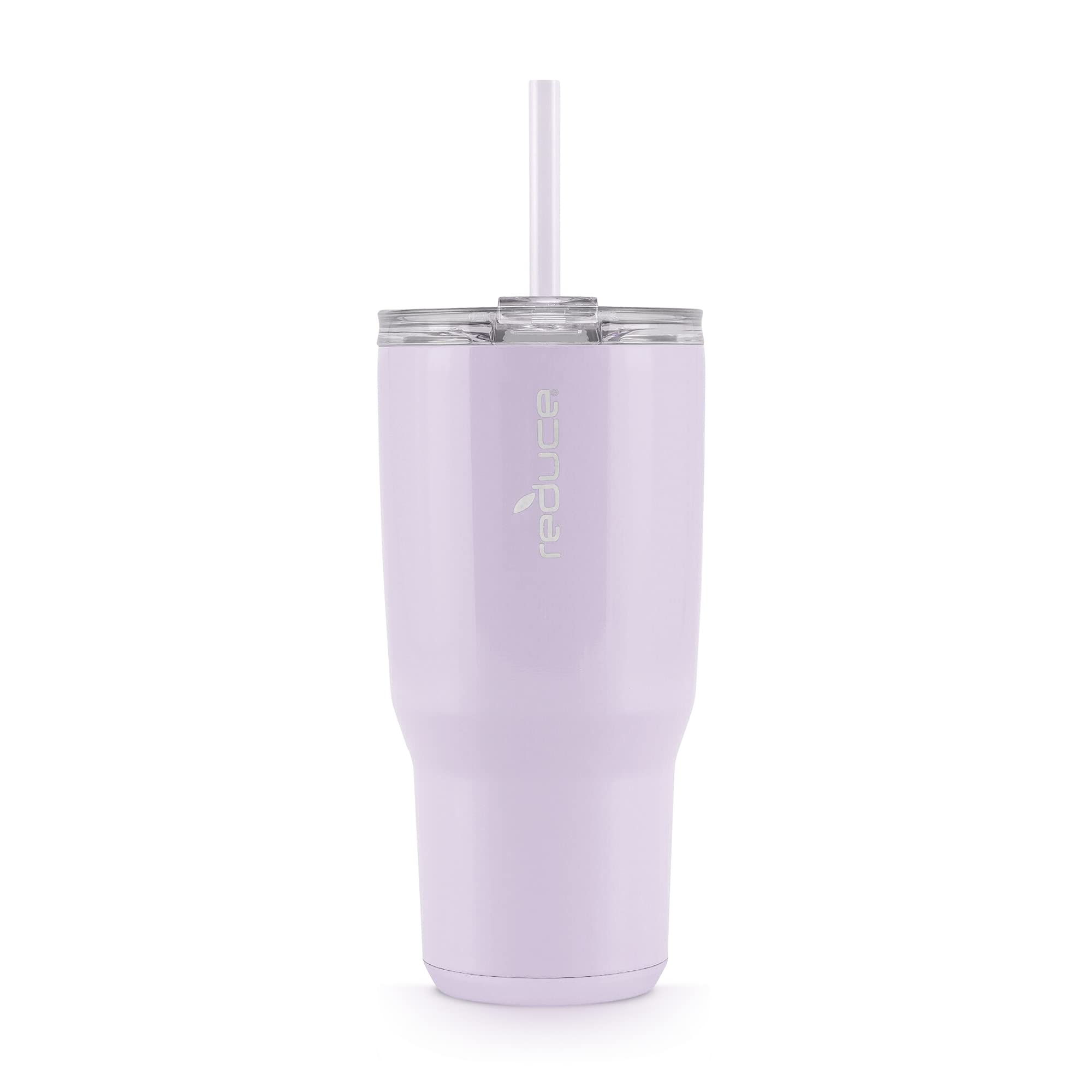 REDUCE Cold1 34 oz Tumbler with Lid and Straw - Vacuum Insulated Stainless Steel Water Bottle for Home, Office or Car; Reusable Cup with Leakproof Flip Lid, Keeps Drinks Ice Cold All Day - Gloss Lilac