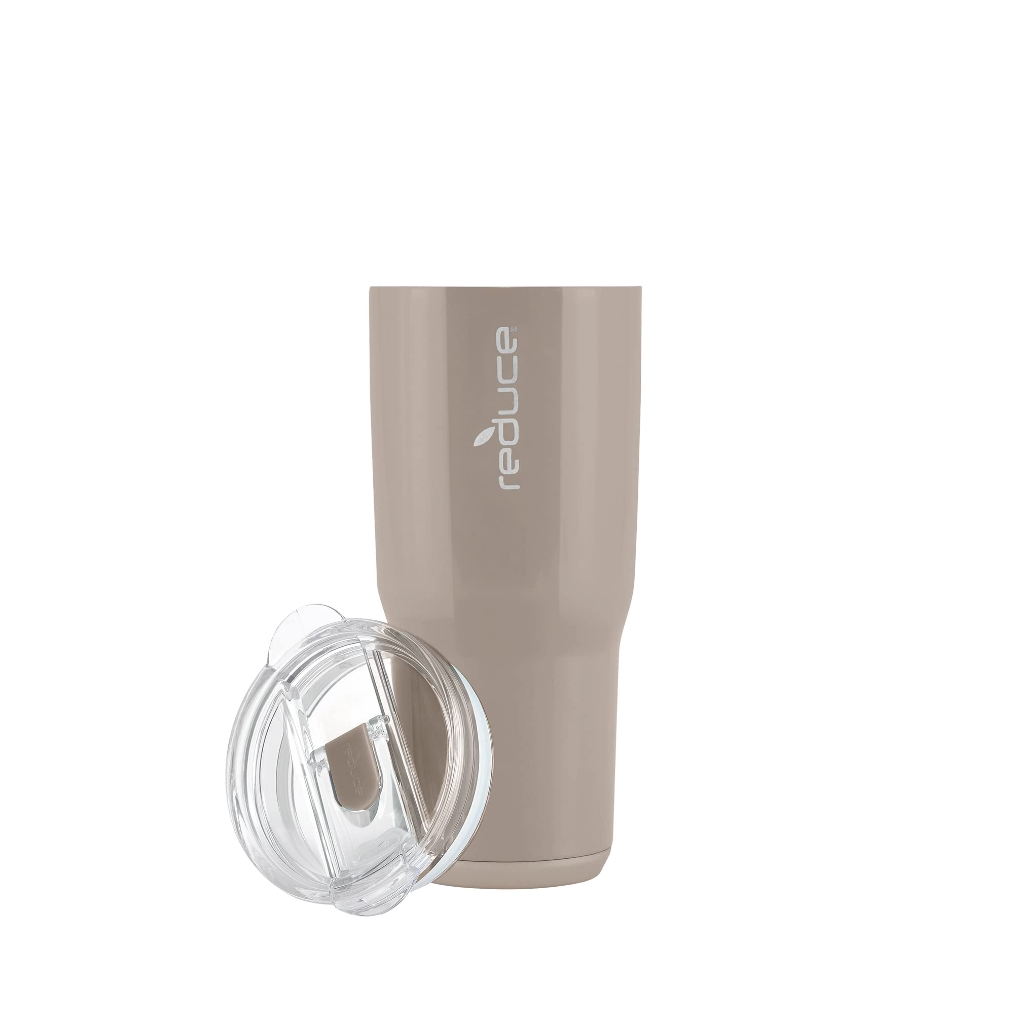 REDUCE Cold1 24 oz Tumbler with Lid and Straw - Dual-Wall Vacuum Insulated Stainless Steel Tumbler - Keeps Drinks Cold up to 24 Hours - Inner Ounce Markings to Track Hydration - OG Sand