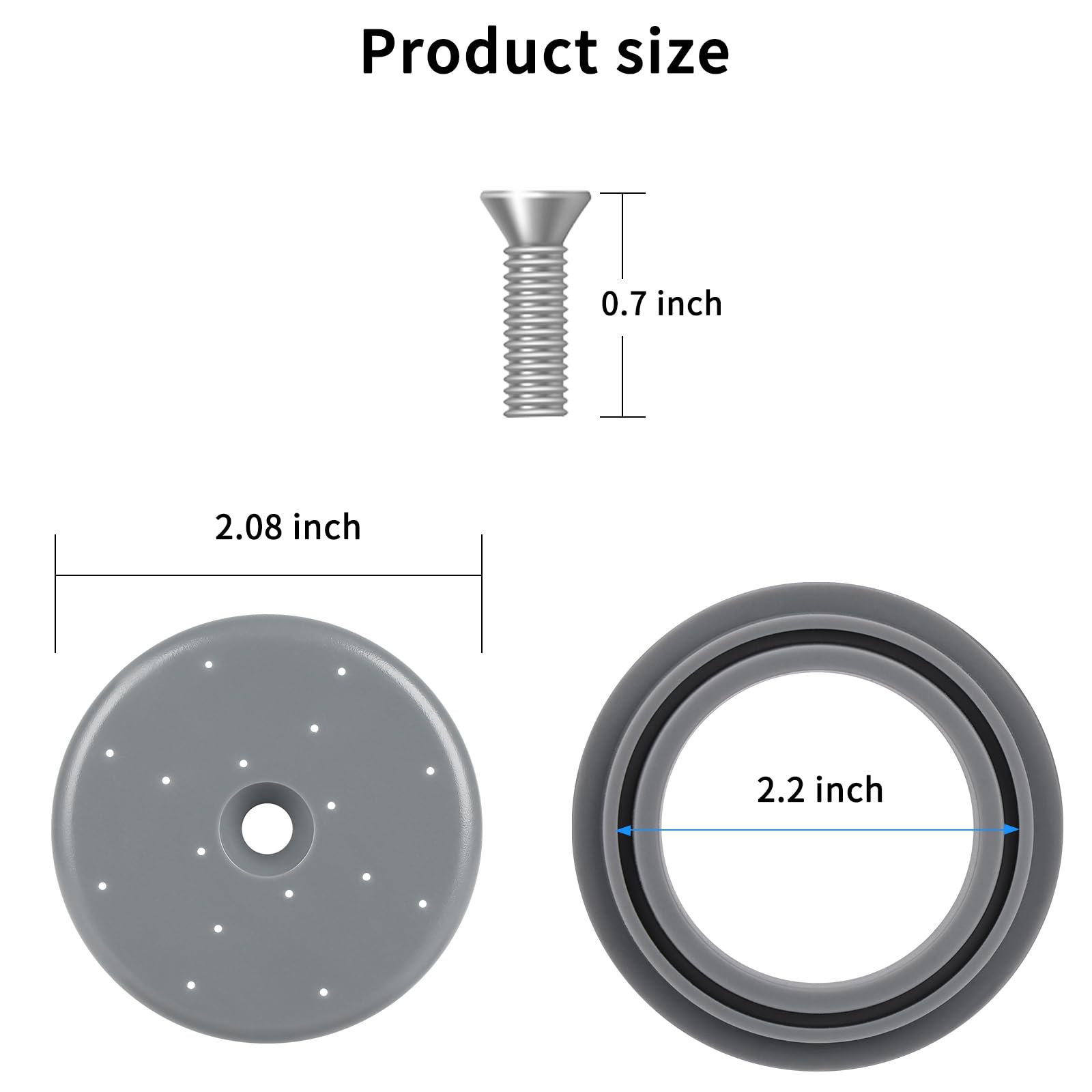 Pre Rinse Spray Valve Repair Kit for Most Commercial Dish Sprayer Nozzle 1.42 GPM Touch On Kitchen Sink Faucets Bumper and 2 PCS Spray Face & Screw Repair Part, Gray