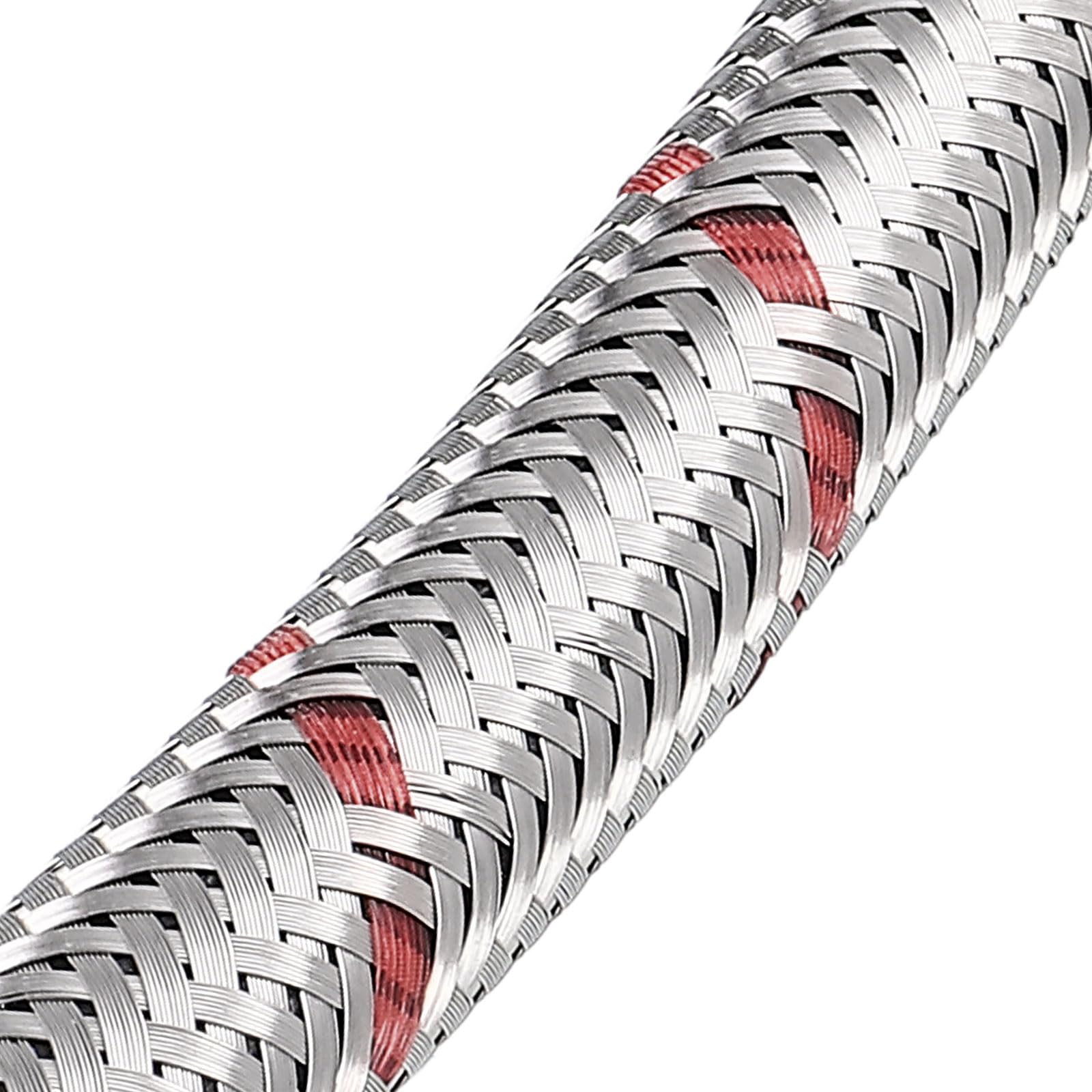 uxcell 24 Inch Long Faucet Supply Line Connector, 2pcs G1/2 Female Compression Thread x M10 Male Connector Braided 304 Stainless Steel Water Supply Hose