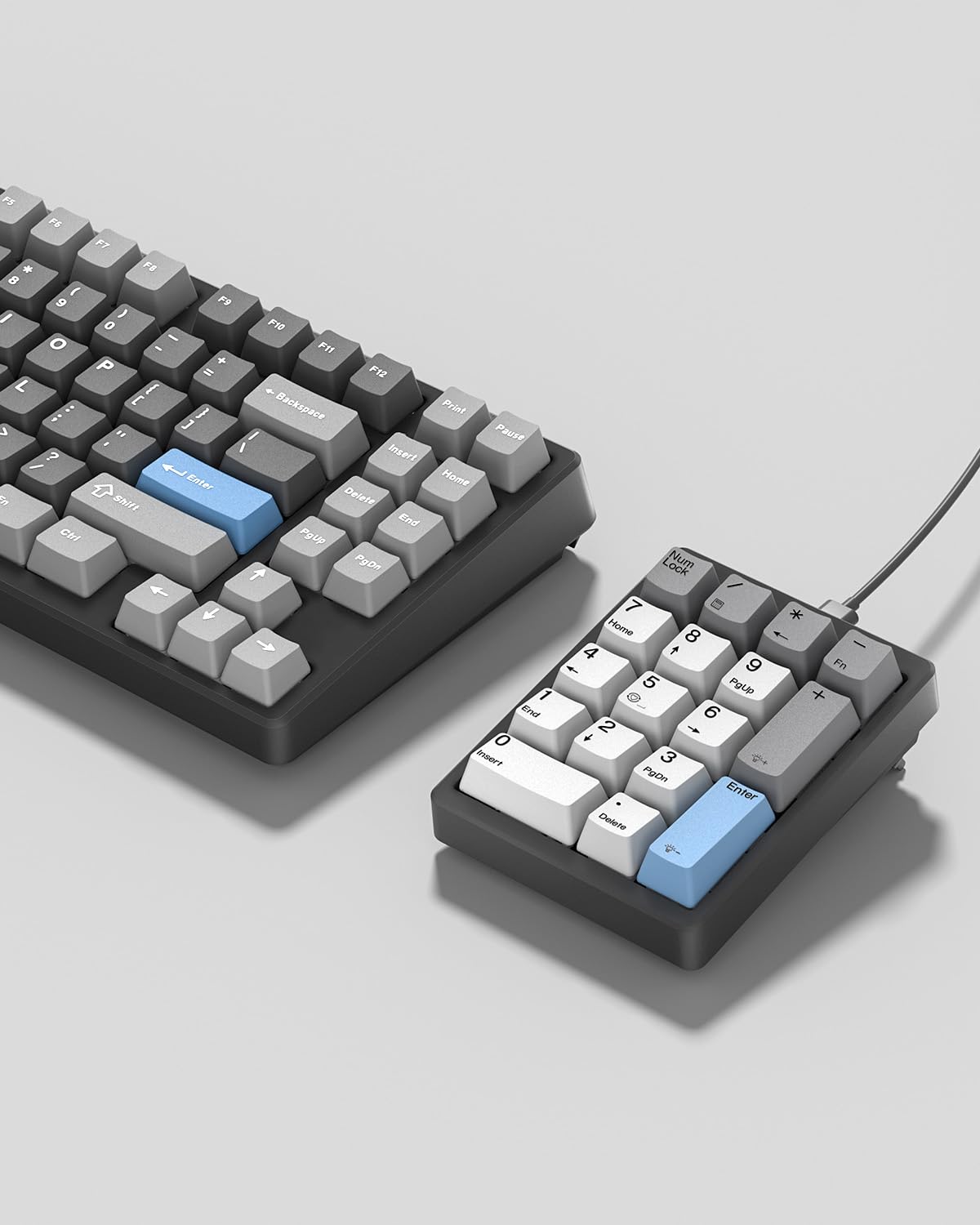 Kisnt Mechanical Number Pad,Hot Swappable Numpad Wired USB 17 Keys Keypad White Backlit Numeric Keypad with PBT Keycaps for Laptop PC Compact Keyboards (Black, Brown Switch)