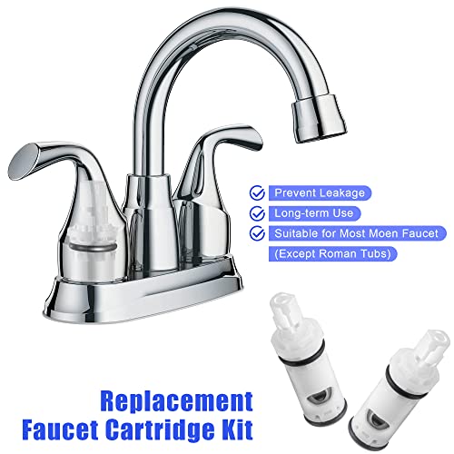 Enhon 6 Pack Faucet Cartridge Replacement Kit Compatible with Moen 1224 1224B Double Handle Faucets and Tub Showers, Durable Brass and Plastic