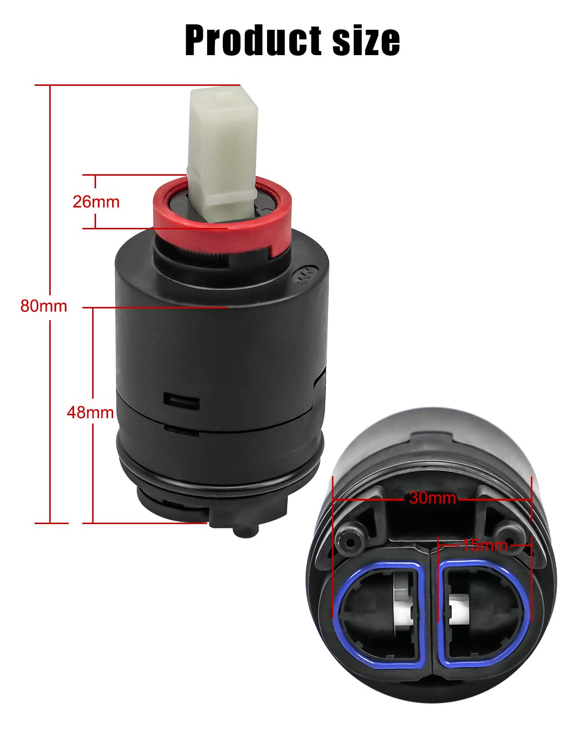 Qnbes Pressure Balance Cartridge 40mm with Distributor Replace 40PHF-2 Compatible with Shower Faucet (Cartridge Only)