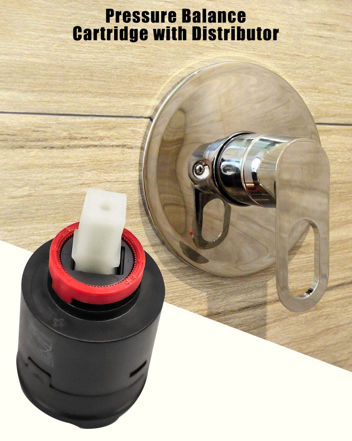 Qnbes Pressure Balance Cartridge 40mm with Distributor Replace 40PHF-2 Compatible with Shower Faucet (Cartridge Only)