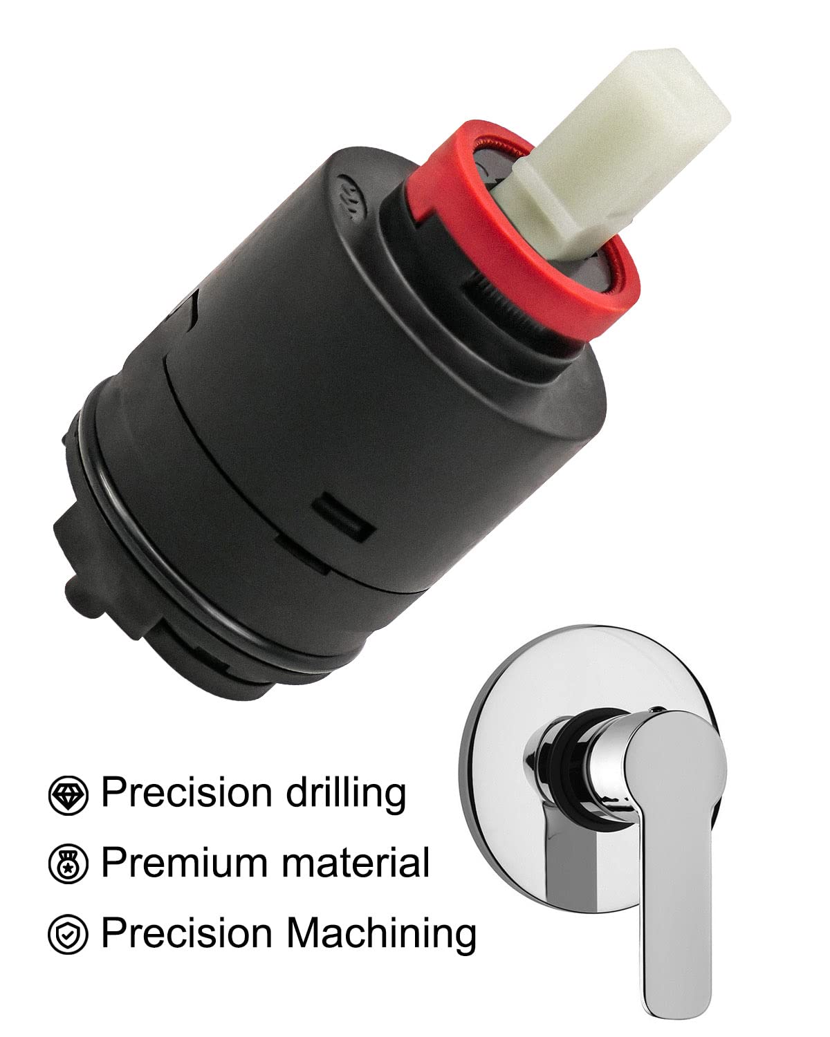 Qnbes Pressure Balance Cartridge 40mm with Distributor Replace 40PHF-2 Compatible with Shower Faucet (Cartridge Only)