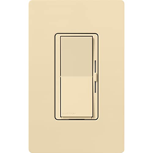 Lutron Diva Smart Dimmer Switch for Caseta Smart Lighting (Lutron Smart Hub Required), for LED Lights, 150 Watt, Single-Pole/3Way, No Neutral Required, DVRF-6L-IV, Ivory