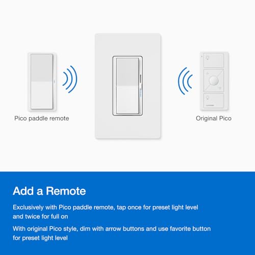 Lutron Diva Smart Dimmer Switch for Caseta Smart Lighting (Lutron Smart Hub Required), for LED Lights, 150 Watt, Single-Pole/3Way, No Neutral Required, DVRF-6L-BR, Brown