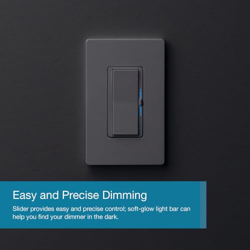 Lutron Diva Smart Dimmer Switch for Caseta Smart Lighting (Lutron Smart Hub Required), for LED Lights, 150 Watt, Single-Pole/3Way, No Neutral Required, DVRF-6L-BR, Brown